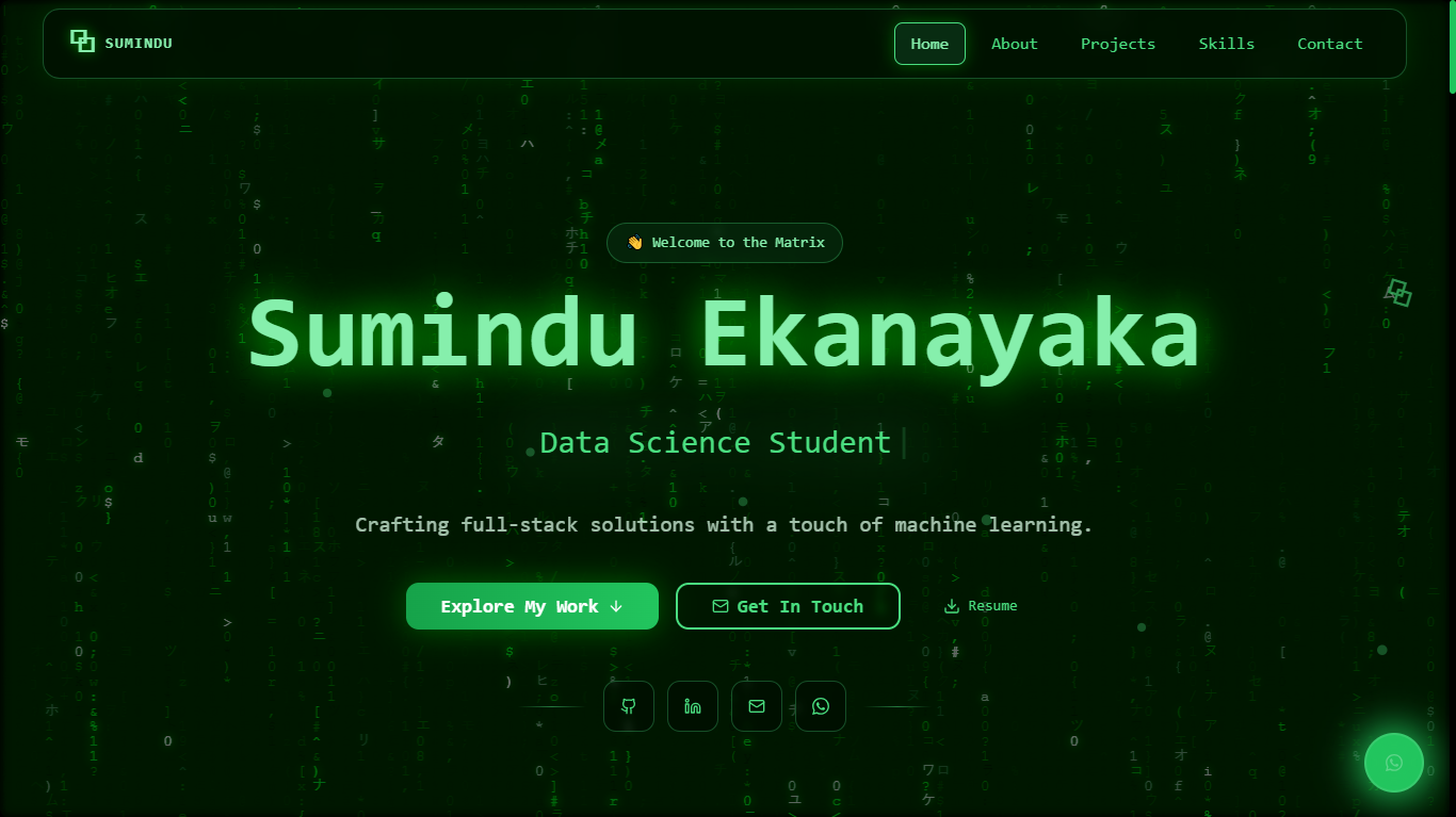 Sumindu Ekanayaka | Full-Stack Developer & AI/ML Enthusiast | MERN Stack Expert